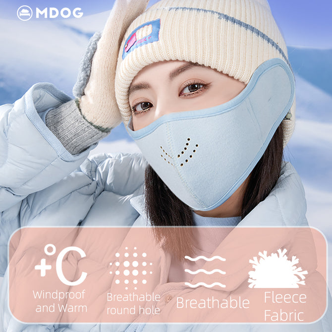 MDOG Winter Windproof Fleece Cycling Mask Ear Warmer For Men Women